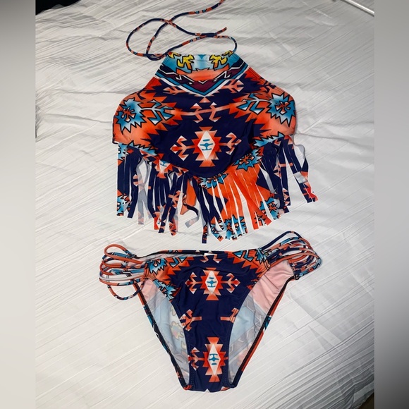 Swim | Aztec Fringe Bikini Womens Xl | Poshmark